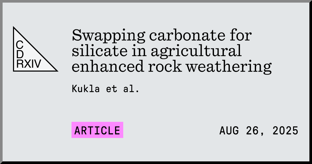 Swapping carbonate for silicate in agricultural enhanced rock ...